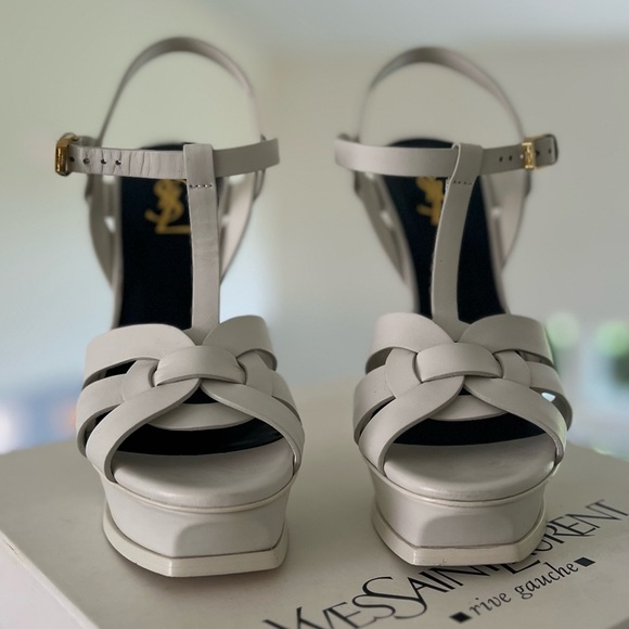 Yves Saint Laurent | Shoes | Ysl Tribute Platform Sandal In White ...